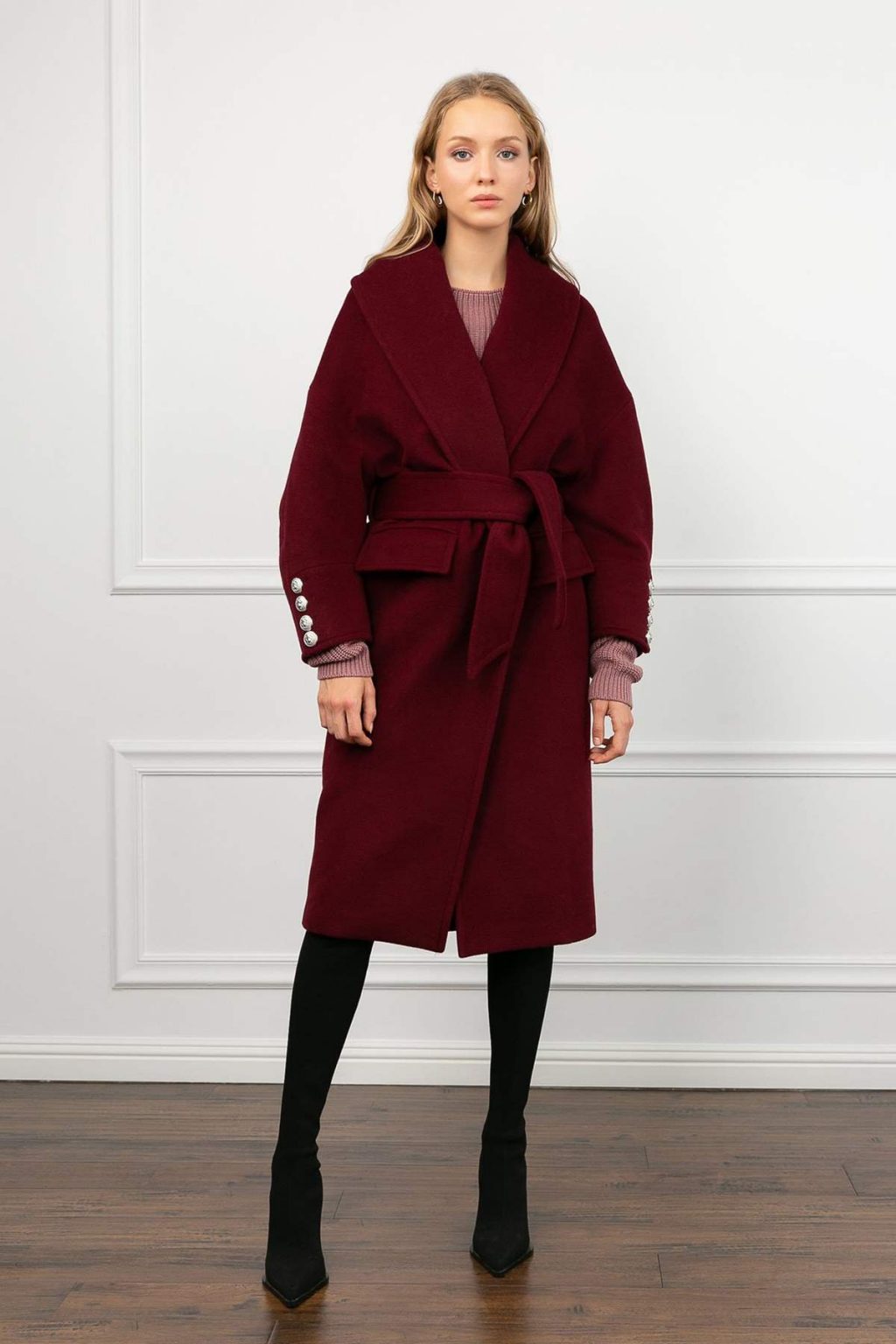 Baroque Burgundy Wrap Coat – Ande Andrea