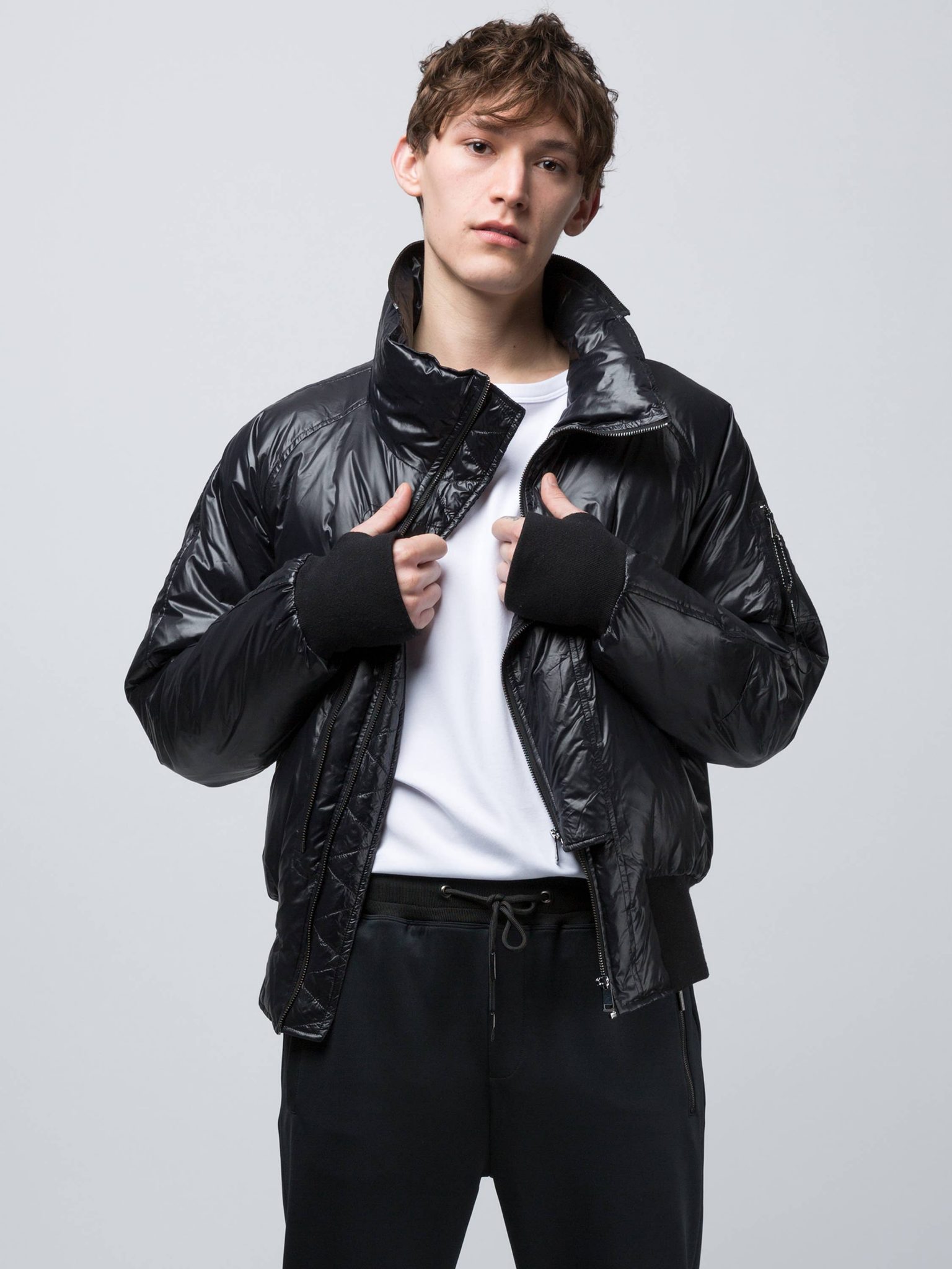 Down-Filled Detachable Hoodie Aviator Puffer Jacket – Ande Andrea